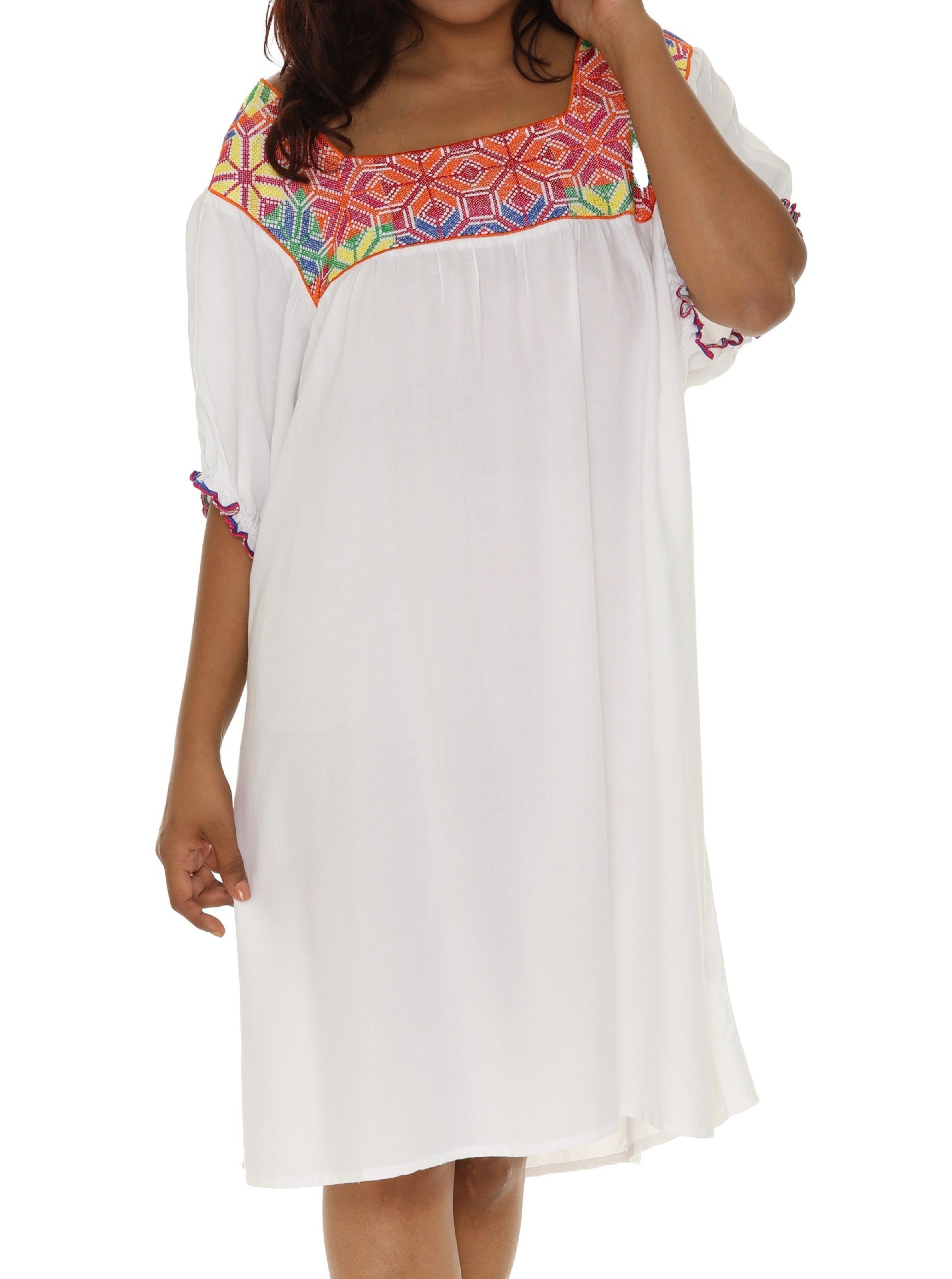 Floral embroidery shift dress - Shoreline Wear, Inc.